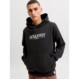 Jack & Jones Jack & Jones Herren Kapuzensweatshirt &raquo;JORFREDERIKSBERG GRAPHIC BOX SWEAT HOOD&laquo;, Baumwollmischung, regular fit schwarz XXL