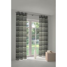 WIRTH Vorhang &raquo;Benewitz&laquo; &Ouml;sen 1 Stk. tlg. gr&uuml;n Jacquard, Baumwolle, Polyester 175cm, &Ouml;sen, 132cm