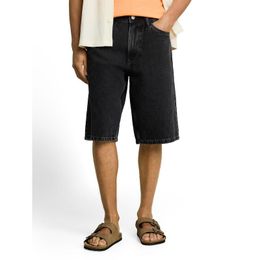 Tom Tailor Denim Herren Tom Tailor Denim Jeansshorts aus Baumwolle, mit G&uuml;rtelschlaufen schwarz S, N-Gr