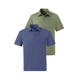 John Devin Herren Poloshirt &raquo;mit Slub-Garn Struktur&laquo; Packung, 2er-Pack, 2 Stk. aus leichter, strukturierter Baumwollqualit&auml;t - im 2er-Sparpack gr&uuml;n 