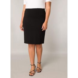 Base Level Curvy Damen Bleistiftrock kniefrei mit Viskose und Stretch schwarz 44