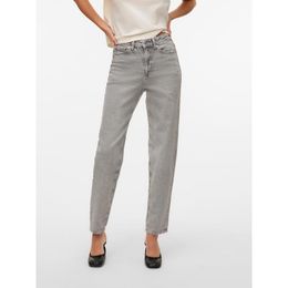 V&eacute;ro Moda Vero Moda Damen Mom-Jeans &raquo;VMTESSA HR MOM JEANS RA207 GA NOOS&laquo; Straight Fit Form mit High Waist Bund grau 29, L&auml;nge 34