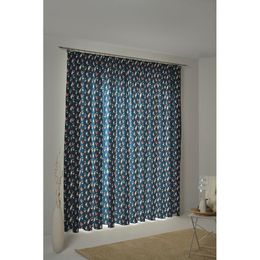 Adam Vorhang &raquo;Space&laquo; Kr&auml;uselband 1 Stk. tlg. aus 100% Bio-Baumwolle blau Jacquard, Baumwolle (Bio-Baumwolle) 245cm, Kr&auml;uselband, 145cm