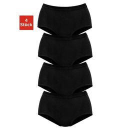 Petite Fleur By Lascana Damen petite fleur by Lascana Taillenslip 4er-Pack, aus elastischer Baumwoll-Qualit&auml;t schwarz 56/58