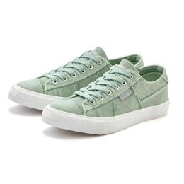 ELBSAND M&auml;dchen Sneaker &raquo;Schn&uuml;rschuh, Stoffschuhe, Textilschuhe, Turnschuh, Freizeitschuh&laquo; Schn&uuml;rhalbschuh aus Textil in modernem Used-Look VEGAN gr&uuml;n