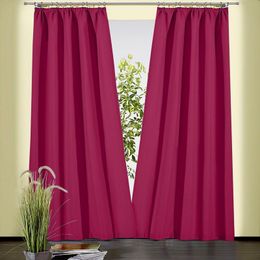 Weckbrodt-Gardinen Vorhang &raquo;Sento&laquo; Kr&auml;uselband 1 Stk. tlg. Baumwolle, blickdicht, matte Struktur, unifarben, Gardine, Store lila Baumwolle, Polyester 245cm, Kr&auml;uselband,