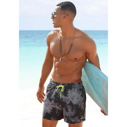 Venice Beach Herren Badeshorts &raquo;Mat&laquo; mit trendigem Batikdruck grau L (52), N-Gr