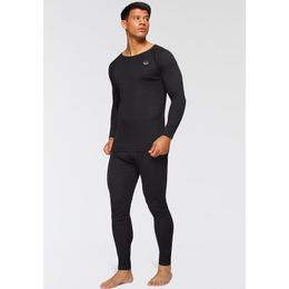 Polarino Herren Thermounterhemd &raquo;hoher W&auml;rmer&uuml;ckhalt und atmungsaktiv&laquo; Set, mit Thermounterhose, 2 Stk. "Skiw&auml;sche-Set", Skiunterw&auml;sche schwarz L (52/