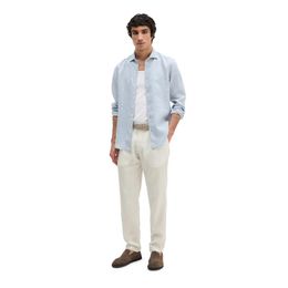 Marc O'Polo Marc O'polo Herren Marc O'Polo Langarmhemd shaped fit aus feinem Leinen-Chambray blau XL, N-Gr