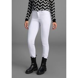 Arizona Damen Skinny-fit-Jeans &raquo;Ultra-Stretch&laquo; extra-enger Beinverlauf, normale Leibh&ouml;he, mit Eingrifftaschen wei&szlig; 46, N-Gr