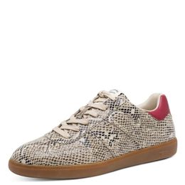 Tamaris Damen Sneaker , Freizeitschuh, Halbschuh, Schn&uuml;rschuh mit gepolstertem Schaftrand beige 40