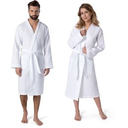 M&ouml;ve Kimono &raquo;Homewear, ideal f&uuml;r Sauna & Spa, Hotelbademantel, Morgenmantel&laquo; 1 Stk. Piqu&eacute;e-Oberfl&auml;che wei&szlig; Piqu&eacute; L L: 110cm