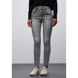 Street One Damen Street One Slim-fit-Jeans &raquo;Style York&laquo; im Five-Pocket Style grau 26, L&auml;nge 30