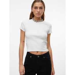 V&eacute;ro Moda Vero Moda Damen Kurzarmshirt &raquo;VMCHLOE SS SHORT TOP JRS NOOS&laquo; Baumwollmischung wei&szlig; L