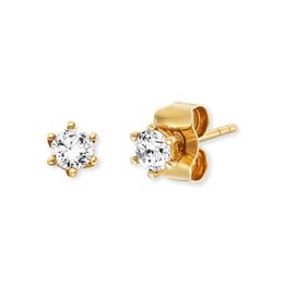 Engelsrufer Damen Paar Ohrstecker &raquo;Shiny&laquo; mit Zirkonia (synth.) gold 6, Silber 925 (Sterlingsilber)