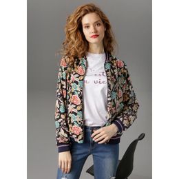 Aniston Casual Damen Aniston CASUAL Blouson mit Blumendruck bunt 46