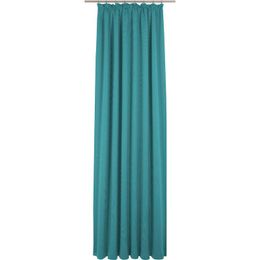 Adam Vorhang &raquo;Uni Collection&laquo; Kr&auml;uselband 1 Stk. tlg. aus 100% Bio-Baumwolle, Vorhang nach Wunschma&szlig; blau Baumwolle (Bio-Baumwolle) 145cm, Kr&auml;uselband, 