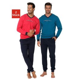 AUTHENTIC LE JOGGER Herren AUTHENTIC LE JOGGER Pyjama Packung, 4 tlg. Schlafanzug mit Frontprint bunt 44/46 (S)