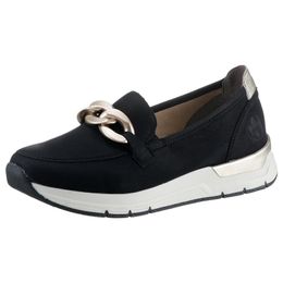 Rieker Damen Slip-On Sneaker Slipper, Freizeitschuh mit herausnehmbarer Innensohle gold 37