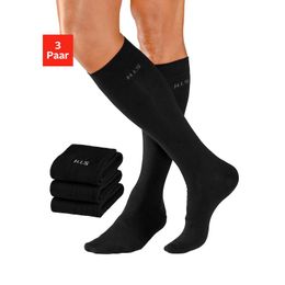 H.I.S. H.I.S Herren Kniestr&uuml;mpfe &raquo;Basic Herren Str&uuml;mpfe Komfortsocken, Alltagssocken&laquo; Packung, 3 Paar tlg. mit druckfreiem B&uuml;ndchen schwarz 39-42