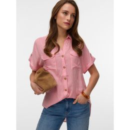 V&eacute;ro Moda Vero Moda Damen Kurzarmbluse &raquo;VMBUMPY S/S SHIRT WVN GA NOOS&laquo; Viskose, regular fit rosa M
