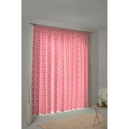 Adam Vorhang &raquo;Retro Floret&laquo; Kr&auml;uselband 1 Stk. tlg. aus 100% Bio-Baumwolle pink Jacquard, Baumwolle (Bio-Baumwolle) 145cm, Kr&auml;uselband, 145cm