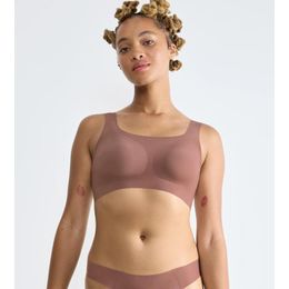 Sloggi Damen Sloggi Bustier &raquo;ZERO Feel 2.0&laquo; mit herausnehmbaren Pads, leichter Halt, Mikrofaser braun S, N-Gr