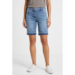 Cecil Damen Bermudas &raquo;Style Neele&laquo; Sommer-Jeans_Bermuda im Loose Fit / mit modischem Saum blau 29, N-Gr