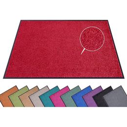 Hanse Home Fu&szlig;matte &raquo;Wash & Clean&laquo; rechteckig 7 mm H&ouml;he Schmutzfangmatte, T&uuml;rmatte, In- und Outdoor, Teppich, L&auml;ufer, waschbar rot Kunstfaser B : 60cm