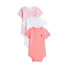 Tommy Hilfiger Baby Body &raquo;FLAG SMILE 3 PACK BODY&laquo; Set, 3 Regular fit mit Rundhalsausschnitt f&uuml;r Babys rosa 80, N-Gr