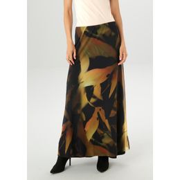 Aniston Selected Damen Aniston SELECTED Maxirock mit farbharmonischen Batikdessin schwarz 38