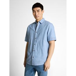 Tom Tailor Herren Tom Tailor Kurzarmhemd mit Kent Kragen blau XXL, N-Gr