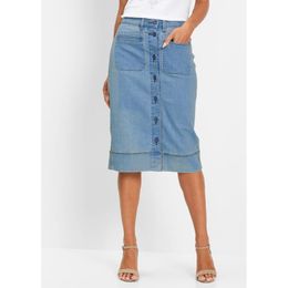 bonprix Damen bonprix Jeansrock schmale Passform, mit Knopfleiste 46