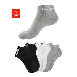 Bench. Herren Sportsocken &raquo;Damen Herren Kurzsocken, Halbhohe Socken&laquo; Packung, 6 Paar tlg. Tennis Kurzsocken mit Halbfu&szlig;frottee schwarz-wei&szlig; 43-46