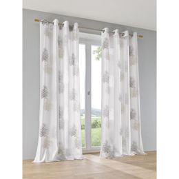 Kutti Vorhang &raquo;Belinda&laquo; &Ouml;sen 1 Stk. tlg. Gardine, halbtransparent, Ausbrenner, bedruckt, Viskose-Polyester grau Ausbrenner, Polyester, Viskose 225cm, &Ouml;sen, 