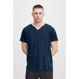 Blend Herren T-Shirt &raquo;BHAshton split neck tee&laquo; mit Deko-Knopfdetail am Ausschnitt blau L