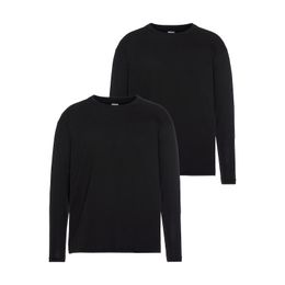Fruit of the Loom Herren Fruit of the Loom Langarmshirt Packung, 2 Stk. aus reiner Baumwolle, 2-er Pack schwarz S (44/46)
