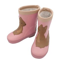 MaxiMo M&auml;dchen MaxiMo Gummistiefel 2 tlg. gef&uuml;ttert, Profilsohle, reflektierende Details, wasserdicht, mit Patch rosa 19