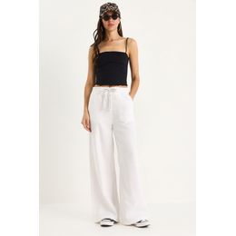 Elastische Palazzo-Hose mit Gummibund
