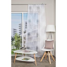 Home Wohnideen Vorhang &raquo;RAWLINS&laquo; Kr&auml;uselband 1 Stk. tlg. Zugbandschal RAWLINS bedruckt grau Voile, Polyester 145cm, Kr&auml;uselband, 140cm