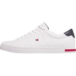 Tommy Hilfiger Herren Sneaker &raquo;ESSENTIAL LEATHER DETAIL VUL&laquo; , Freizeitschuh, Halbschuh, Schn&uuml;rschuh mit gepolstertem Schaftrand wei&szlig; 42