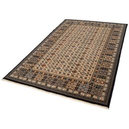 Theko Wollteppich &raquo;Saharna 6428&laquo; rechteckig 10 mm H&ouml;he reine Wolle, Orient-Optik, mit Fransen blau Wolle B : 80cm 1 Stk., 10mm, L: 150cm