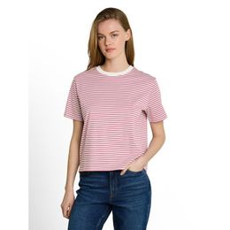 Tom Tailor Denim Damen Tom Tailor Denim T-Shirt mit Streifen Muster rosa XXL