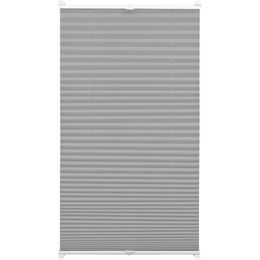 Gardinia Plissee &raquo;EASYFIX mit 2 Bedienschienen&laquo; Lichtschutz ohne Bohren verspannt in der Breite k&uuml;rzbar grau Obermaterial: 100% Polyester 130cm, 
