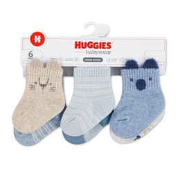 Huggies Babywear Herren HUGGIES babywear Kurzsocken &raquo;HGHB 6PK SOCKS&laquo; Packung, 6 Paar tlg. 6 Paar Baby-Socken mit Tiermotiven / For Boys bunt 2 (74/80)