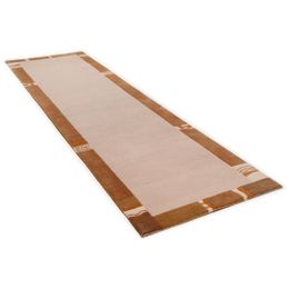 Theko Wollteppich &raquo;Avanti, handgekn&uuml;pft&laquo; rechteckig 12 mm H&ouml;he reine Wolle, mit Bord&uuml;re, auch als L&auml;ufer, Wohnzimmer beige Schurwolle B : 80cm 1 Stk.,