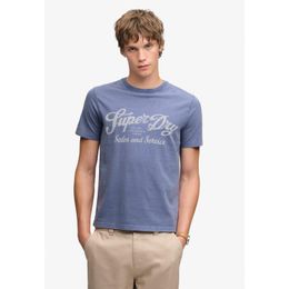 Superdry Herren Rundhalsshirt &raquo;VINTAGE SCRIPT TEE&laquo; Baumwolle, relaxed fit blau S