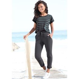 ELBSAND Damen Sweathose &raquo;Brinja&laquo; mit Logoprint am Bund und Taschen, Jogginghose, Relaxhose grau XL (42), N-Gr