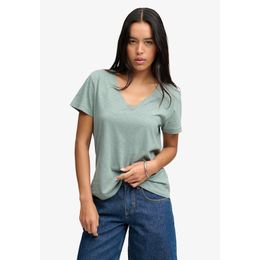 Superdry Damen T-Shirt &raquo;STUDIOS SLUB EMB VEE TEE&laquo; Baumwollmischung, relaxed fit L