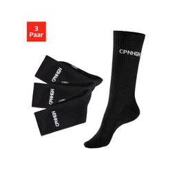 Copenhagen Studios Damen Tennissocken Packung, 3 Stk. tlg. mit Halbfu&szlig;frottee schwarz 35-38
